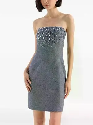 GENNY Crystal-embellished Strapless Mini Dress
