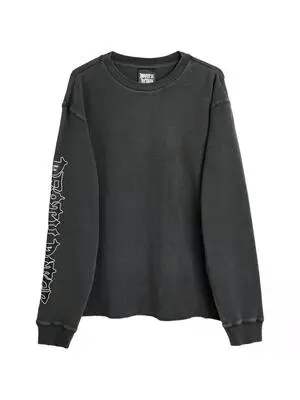 DEATH RITES Waffle-knit Logo-print T-shirt - Black