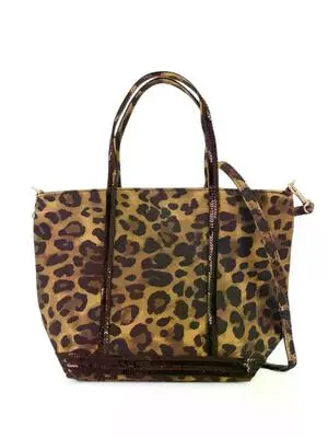 Vanessa Bruno Small Cabas Leopard-print Sequin-embellished Tote Bag - Brown