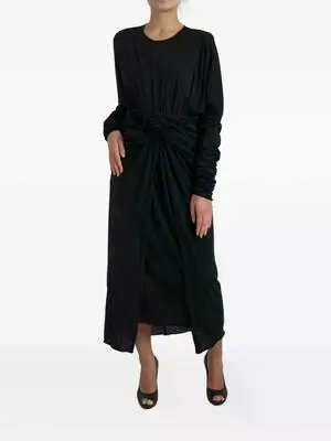 Dolce & Gabbana Rose-detail Long-sleeve Midi Dress