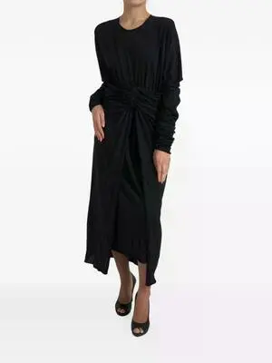 Dolce & Gabbana Rose-detail Long-sleeve Midi Dress