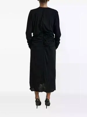 Dolce & Gabbana Rose-detail Long-sleeve Midi Dress