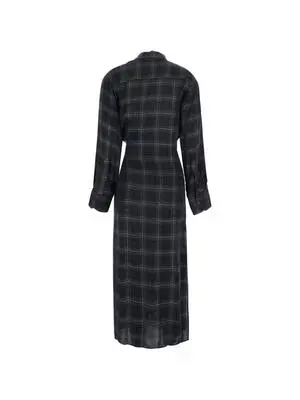 RAME Check-pattern Midi Shirt Dress