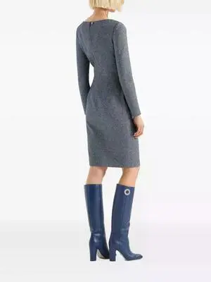 GENNY Bow-detail Long-sleeve Mini Dress