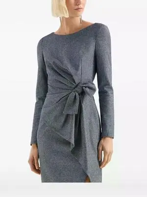 GENNY Bow-detail Long-sleeve Mini Dress