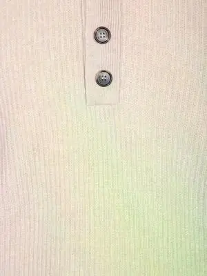 AMARANTO Ribbed-knit Henley Sweater