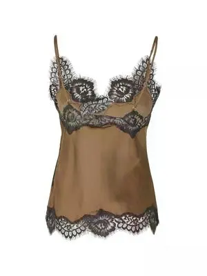 HERSKIND Lace-trim Satin Top