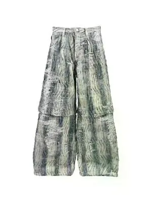 TAAKK Convertible Bleached Jacquard Jeans
