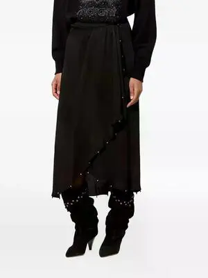 MARANT ETOILE Vanille Crystal-embellished Wrap Midi Skirt