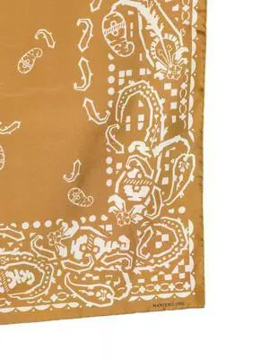 MANTERO 1902 Paisley-print Silk Scarf - Brown