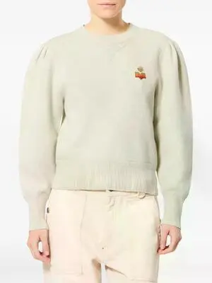 MARANT ETOILE Bead-embroidered Pleated-shoulder Sweatshirt