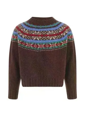 Howlin' Fair Isle Wool Sweater - Brown
