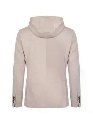 Eleventy Hooded Single-breasted Layered Jacket