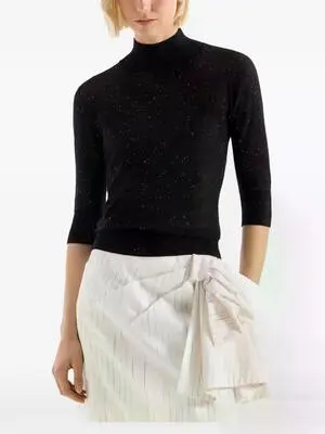 GENNY Sequin-embellished High-neck Top