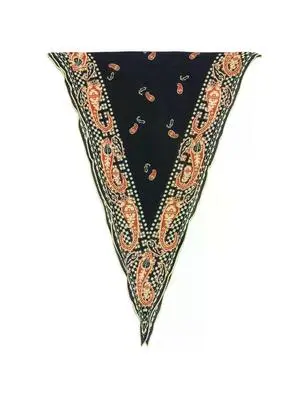 MANTERO 1902 Paisley-print Triangular Scarf - Blue