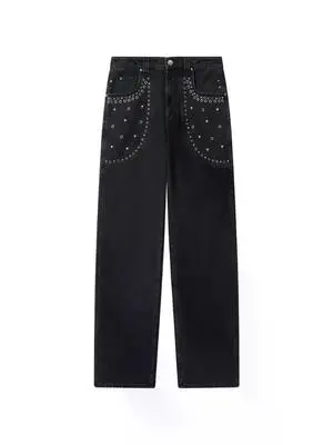 MARANT ETOILE Silka Eyelet-embellished Jeans - Black