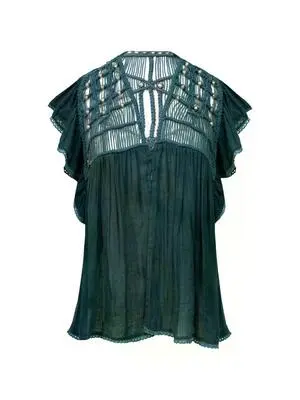 MES DEMOISELLES Mus Macramé Ruffled Blouse
