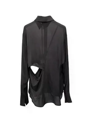 Andrea Ya'aqov Cut-out Draped Shirt - Black