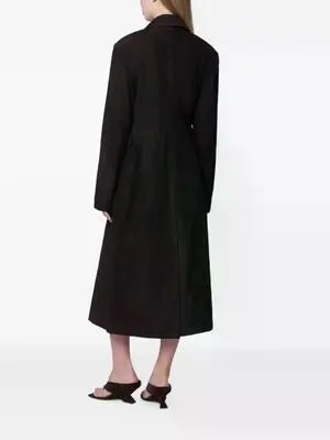 ROTATE BY BIRGER CHRISTENSEN Suede Long Coat Dark