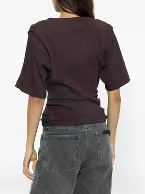 GESTUZ Gzbetty Twist-detail T-shirt - Purple