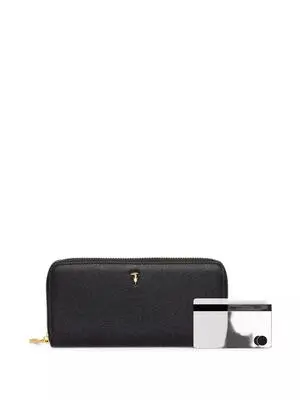TRUSSARDI Cameo Continental Grained-effect Logo-plaque Wallet
