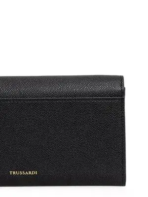 TRUSSARDI Cameo Continental Grained-effect Logo-plaque Wallet