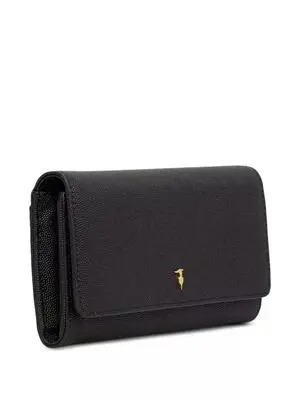 TRUSSARDI Cameo Continental Grained-effect Logo-plaque Wallet - Black