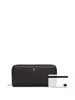 TRUSSARDI Cameo Continental Grained-effect Logo-plaque Wallet
