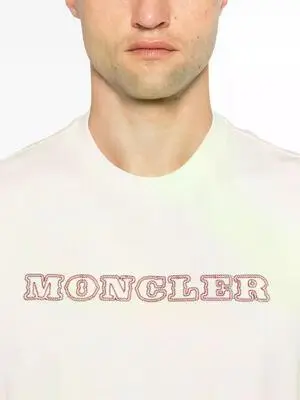 Moncler Logo-embroidered T-shirt - Neutrals