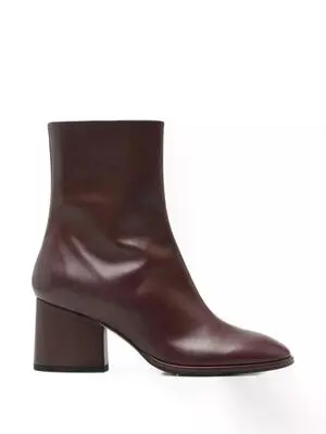 AeydĒ Block-heel Leather Boots Red