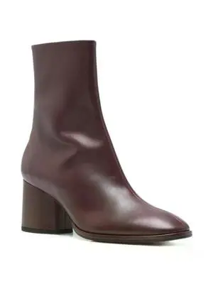 AeydĒ Block-heel Leather Boots - Red