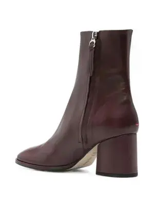 AeydĒ Block-heel Leather Boots - Red