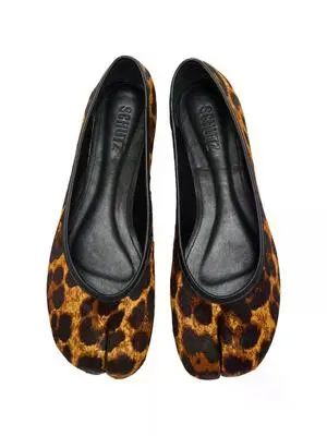 Schutz Yummi Leopard-print Split-toe Ballet Flats