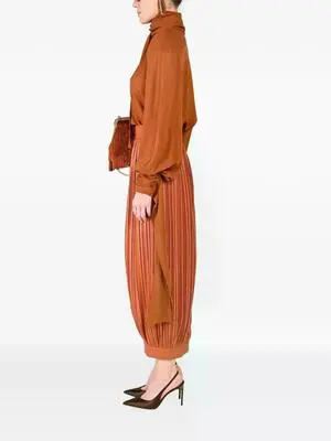 ROWEN ROSE Pleated Balloon Midi Skirt