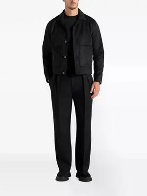 Manière De Voir Michel Suede Jacket With Revere Collar