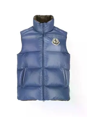 Moncler Belice Logo-patch Quilted Gilet - Blue