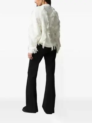 GAELLE PARIS Fringed Drop-shoulder Sweater