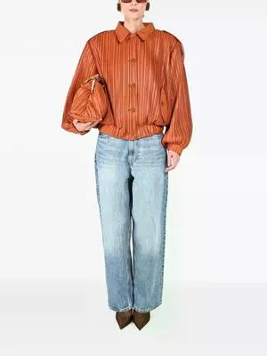ROWEN ROSE Pleated Bomber Jacket