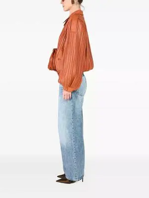 ROWEN ROSE Pleated Bomber Jacket
