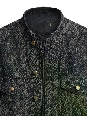 R13 Snake-jacquard Collarless Jacket