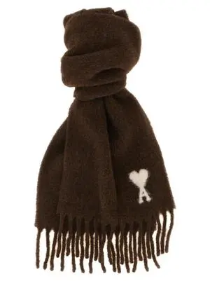 AMI Paris De Coeur' Scarf - Brown