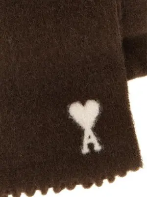 AMI Paris De Coeur' Scarf - Brown