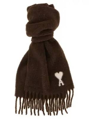 AMI Paris De Coeur' Scarf - Brown