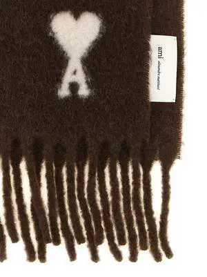 AMI Paris De Coeur' Scarf - Brown