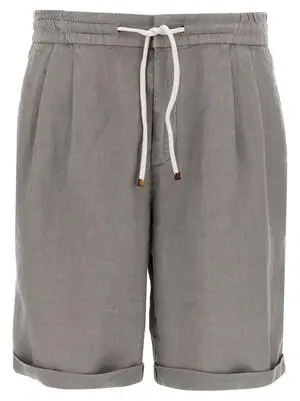 Brunello Cucinelli Linen Bermuda Shorts - Gray
