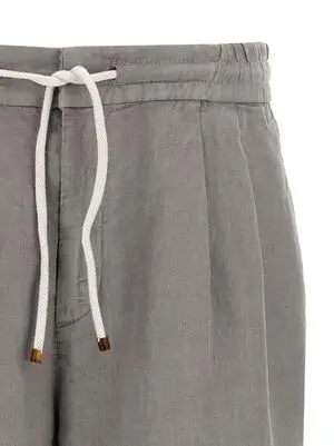 Brunello Cucinelli Linen Bermuda Shorts - Gray