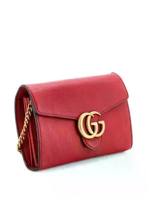Gucci Gg Marmont Chain Wallet Leather Mini Clutch Bag