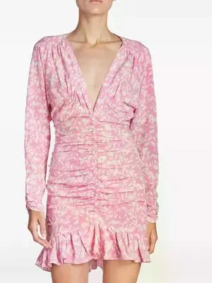 Isabel Marant Étoile Lara Ruffled Silk-blend Mini Dress - Pink