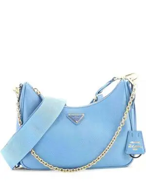 Prada Re-edition 2005 Shoulder Bag Saffiano Leather Small Crossbody Bag - Blue
