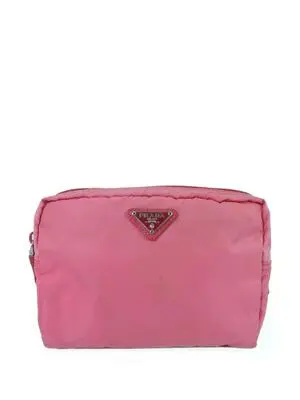 Prada Logo-plaque Pouch - Pink